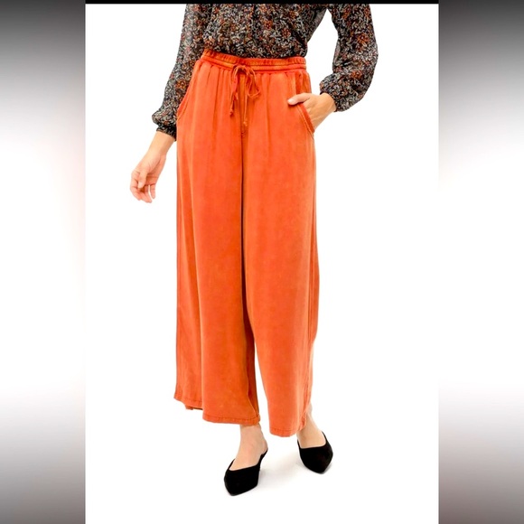 Mystree | Pants & Jumpsuits | Cropped Pants Wide Leg Vintage Wash Rust ...